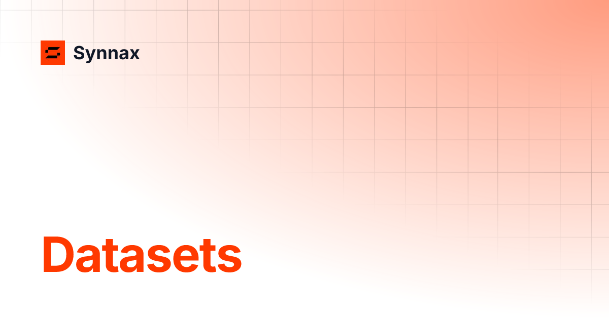 Datasets | Synnax