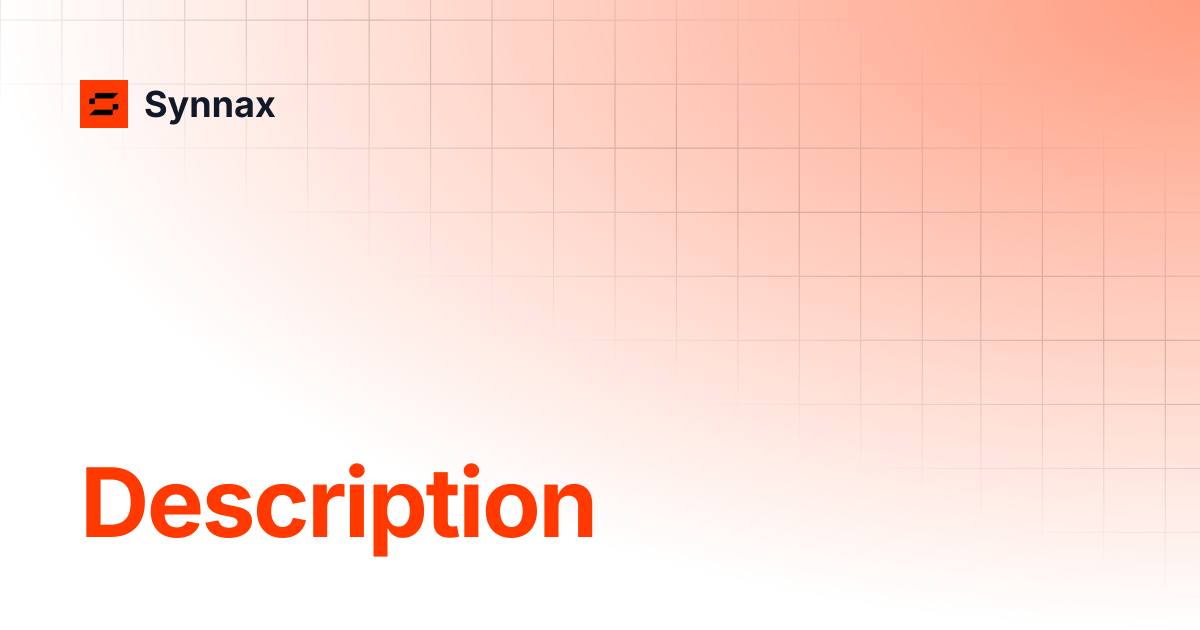 Description | Synnax
