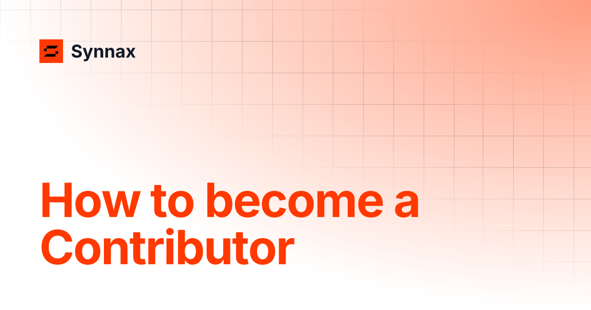 How to become a Contributor | Synnax