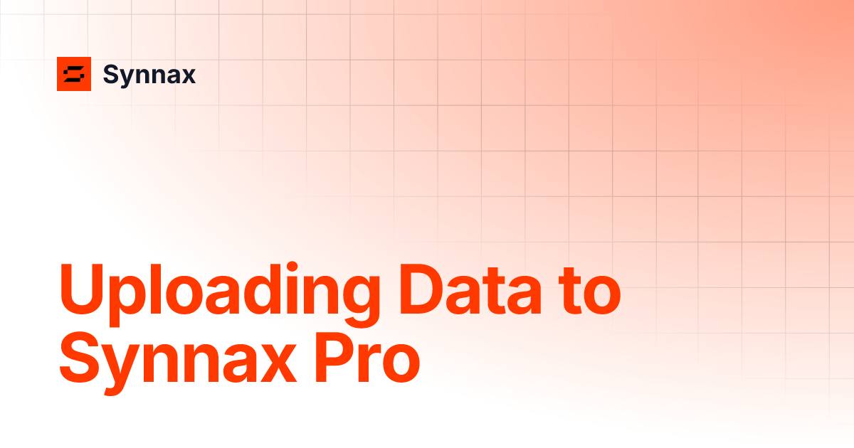 Uploading Data to Synnax Pro | Synnax